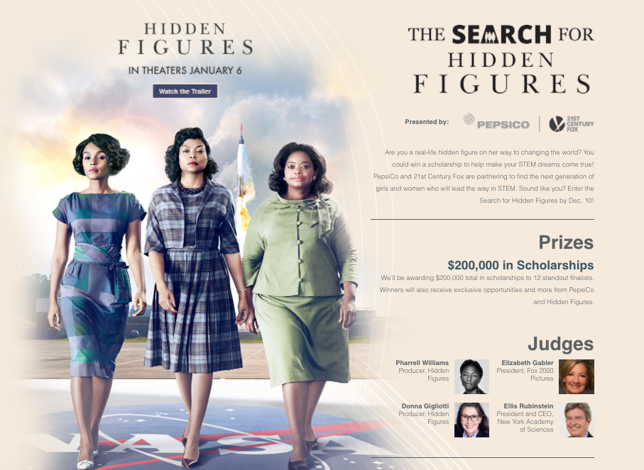 ‘Hidden Figures’ Inspires PepsiCo To Launch A STEM-Inspired Scholarship